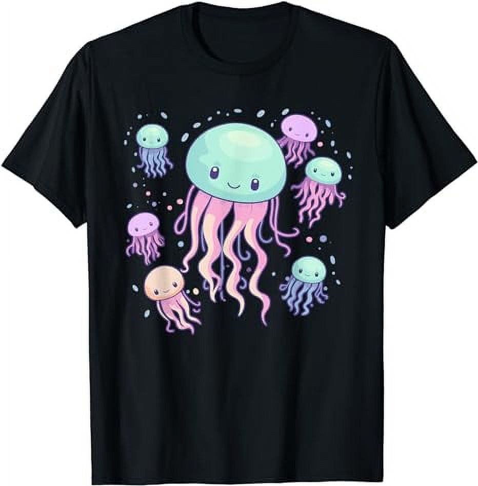 Jellyfish Cute Kawaii Sea Ocean Creature Fish School Pastel T-Shirt ...