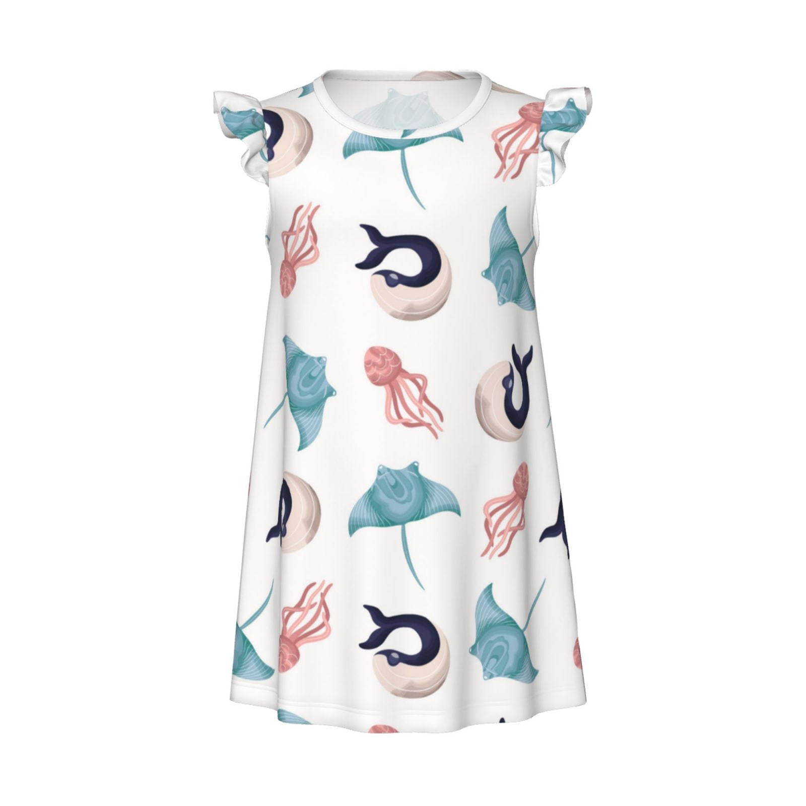 Jellyfish Devilfish Whale Girls Nightgowns, Pajamas for Girls, Soft ...