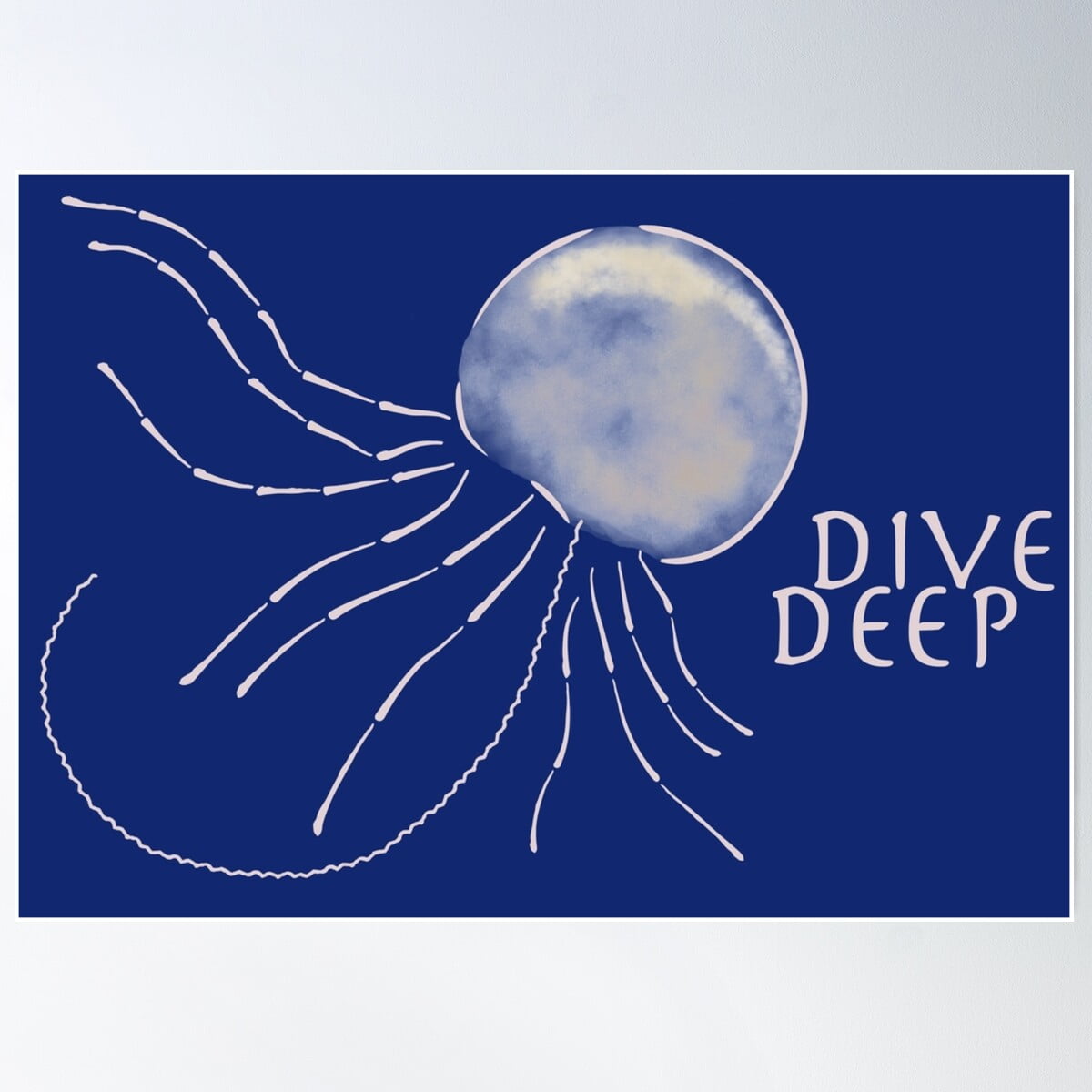 Jellyfish, Dive Deep, Dive Poster Wall Art, Modern Wall Decor For ...