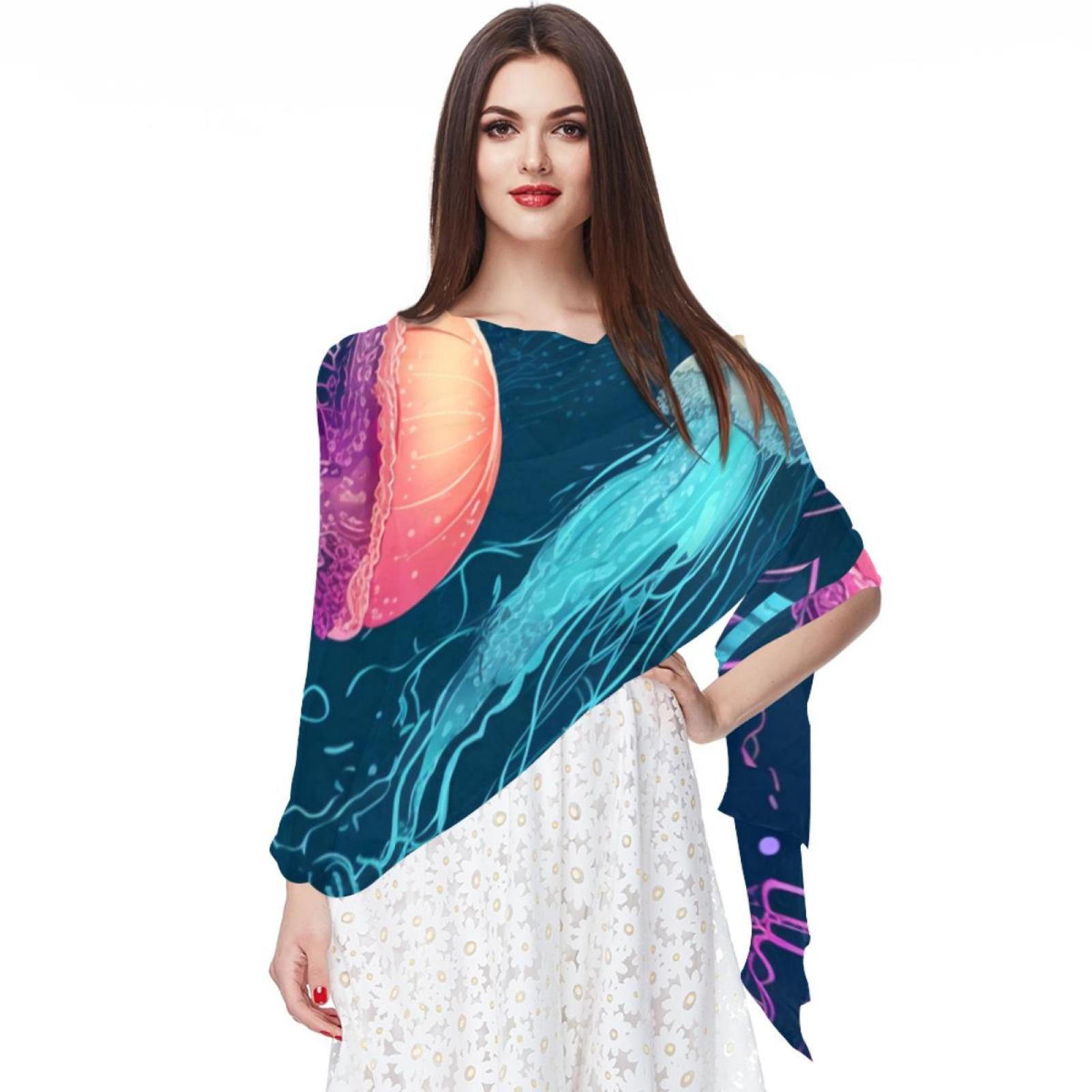 Jellyfish Elegant Chiffon Silk Scarf | Translucent Breathable ...