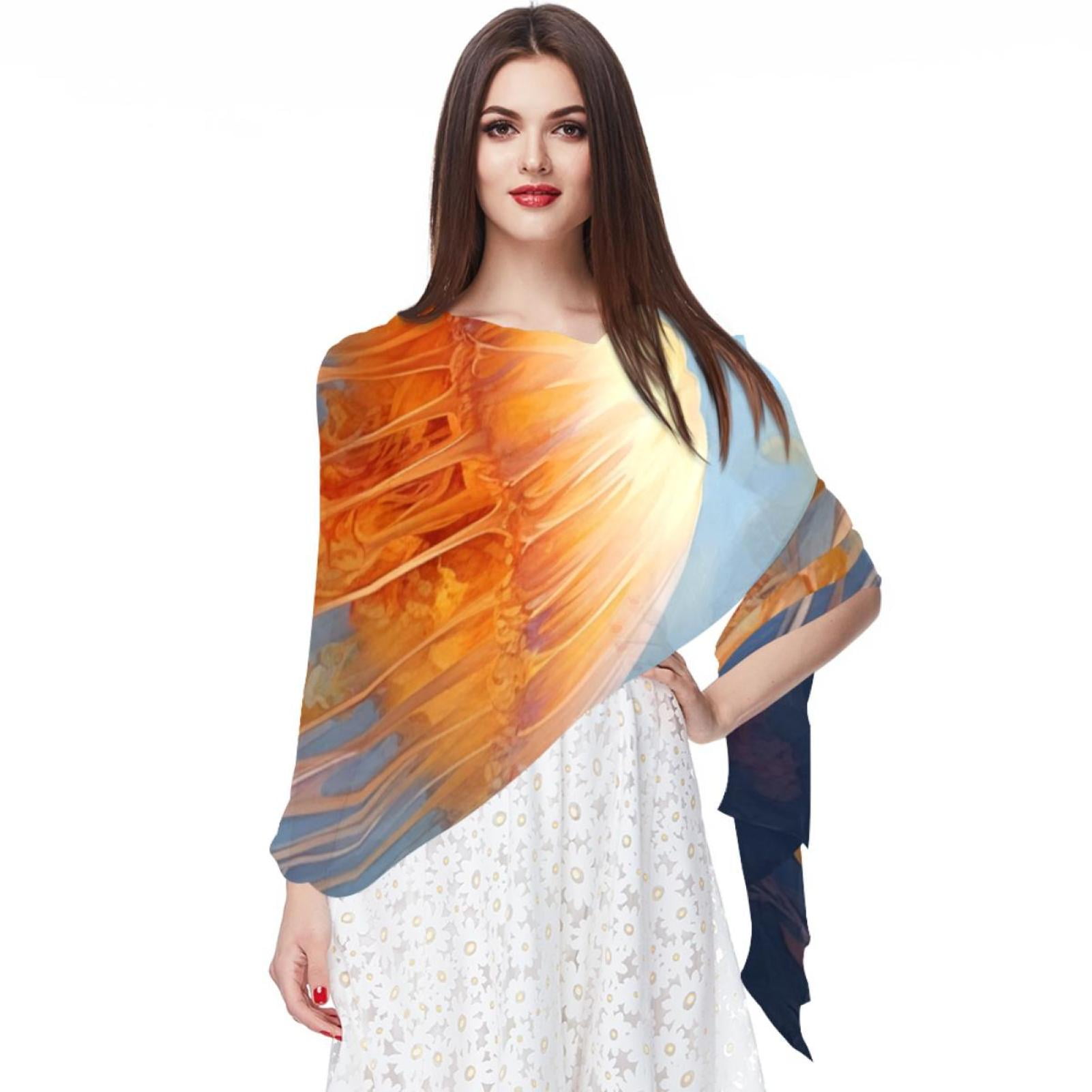 Jellyfish Elegant Translucent Chiffon Silk Scarf 180*73 - Light ...