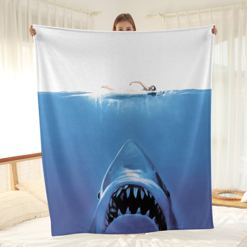 Jellyfish Flannel Fleece Throw Blanket Throw,Sharks Ocean All Season ...
