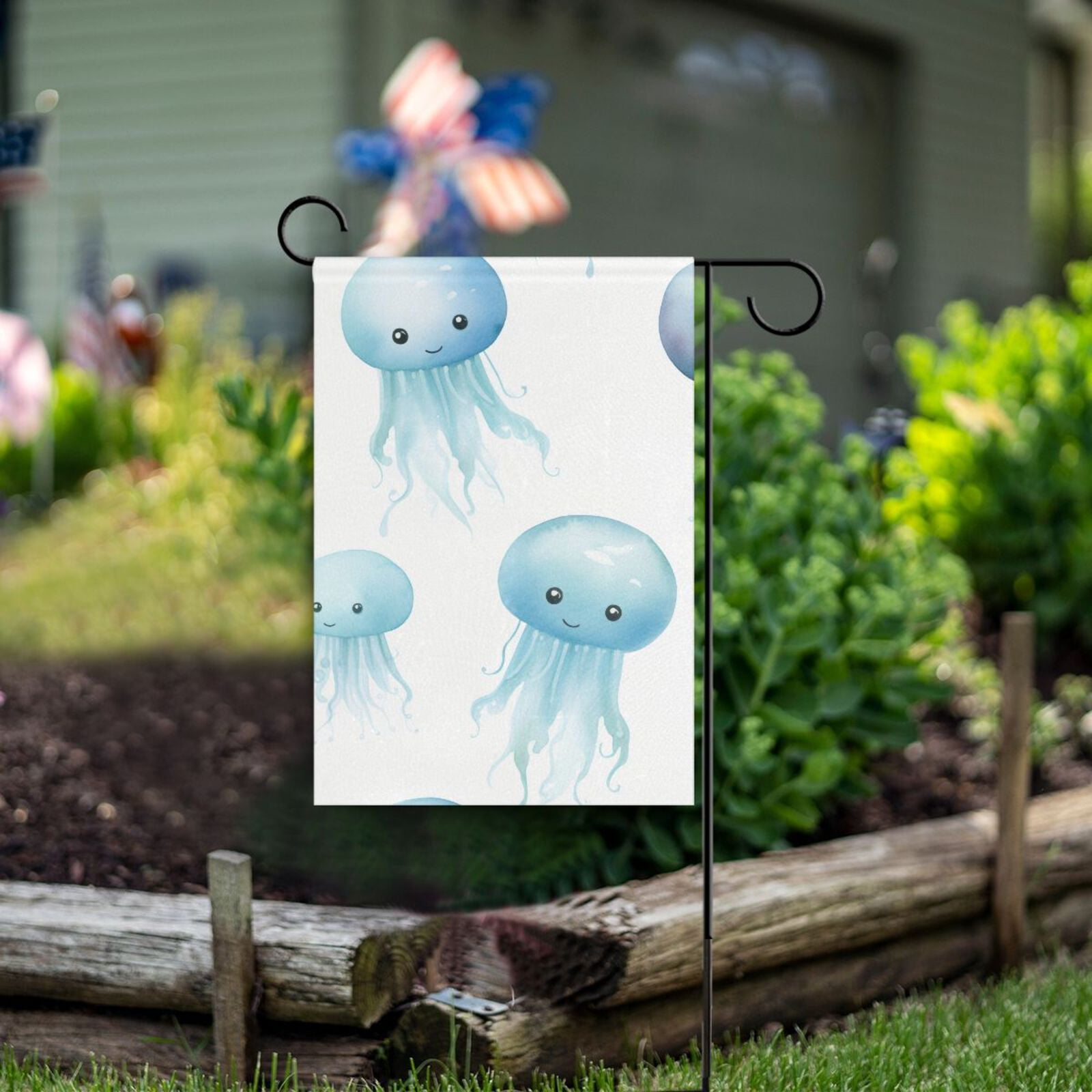 Jellyfish Garden Flag Double Sided Outdoor Banners for Courtyard ...