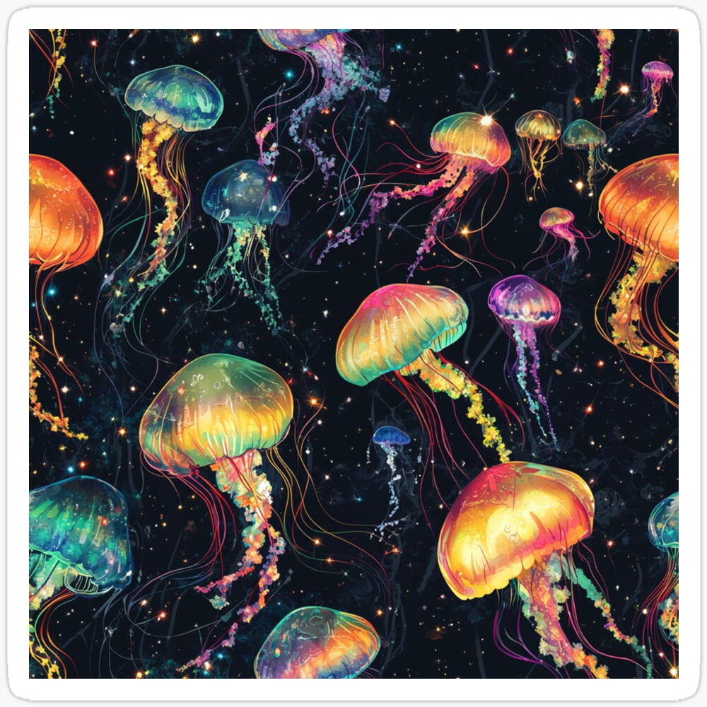 Jellyfish In Rainbow Reflections Sticker Kir-5302 - Walmart.com