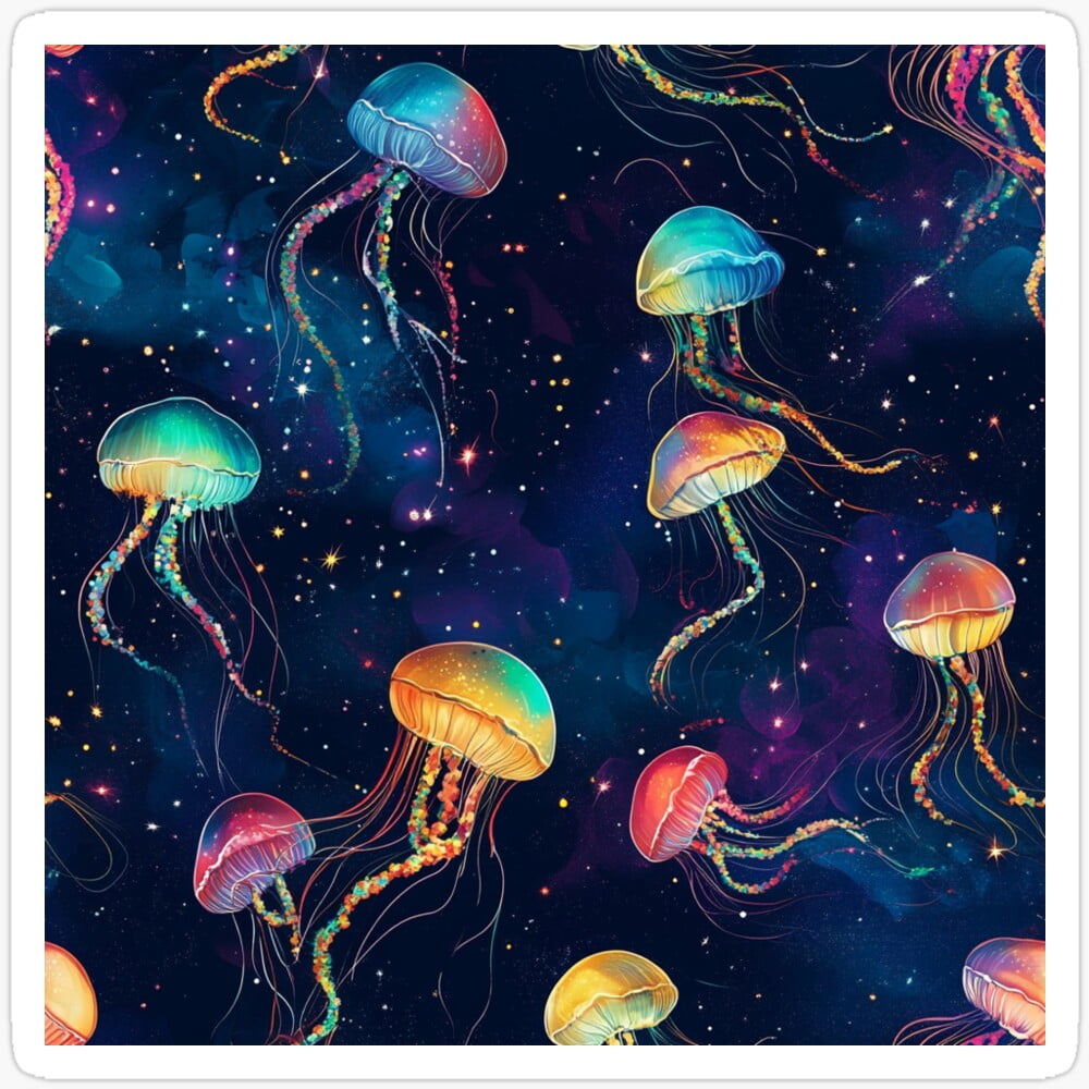 Jellyfish In Rainbow Reflections Sticker Kir-5322 - Walmart.com
