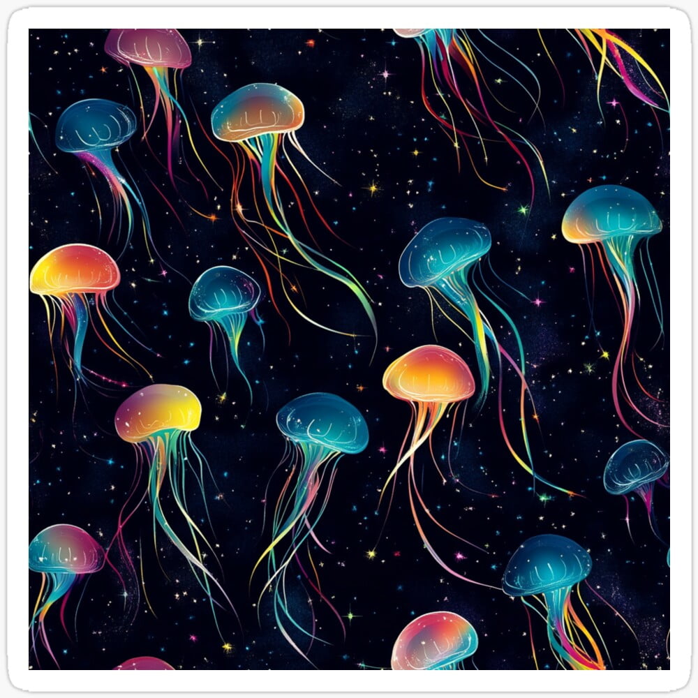 Jellyfish In Rainbow Reflections Sticker Kir-5335 - Walmart.com