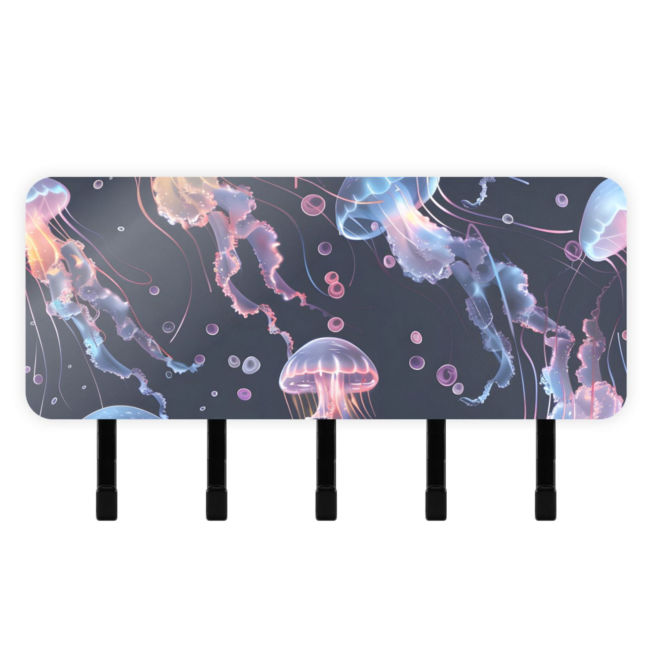 Jellyfish Key Holder for Wall Mail Holder Organizer with 5 Key Hooks Wall Mount Key Rack with ...