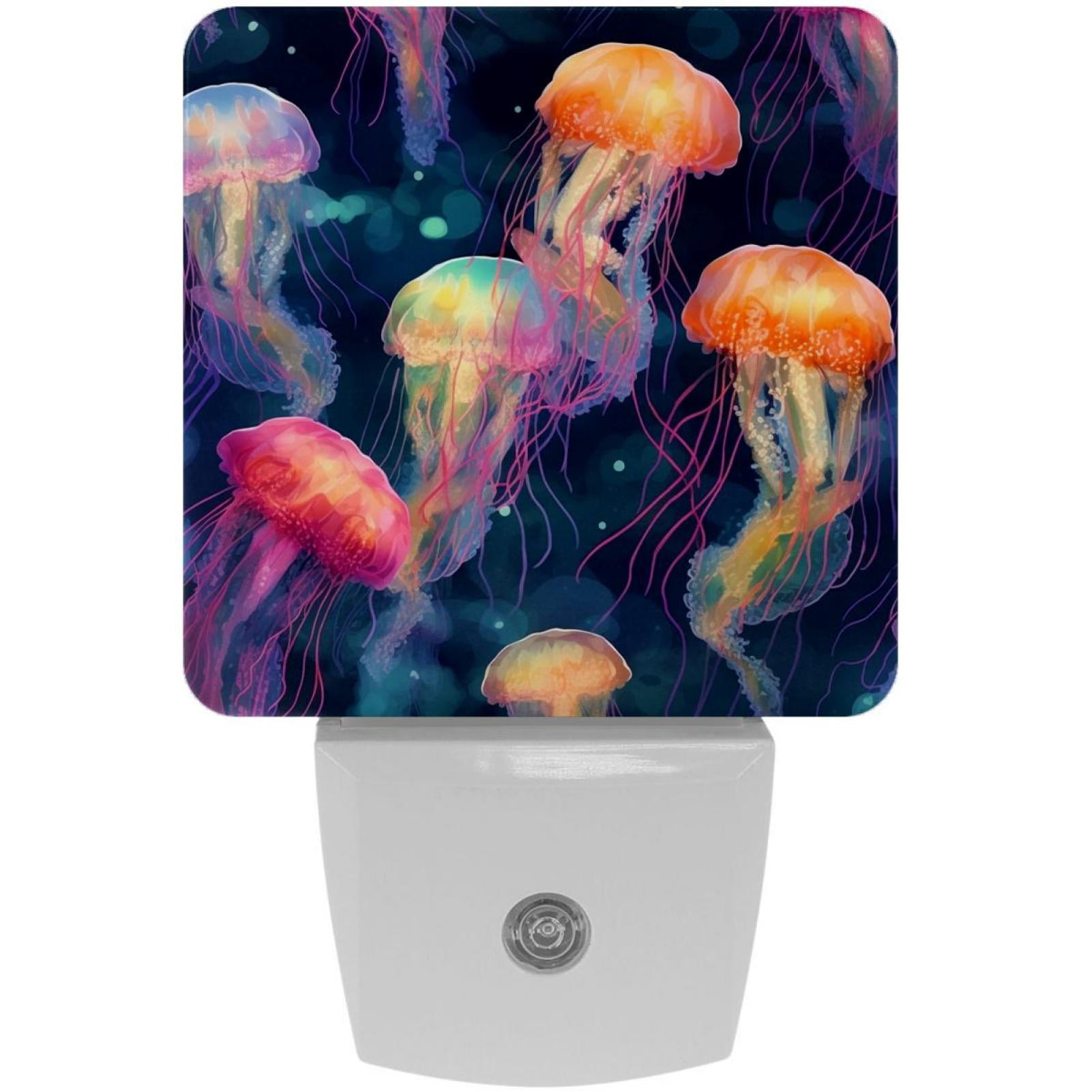 Jellyfish LED Square Night Lights - Modern Design, Soft Glow, Energy ...