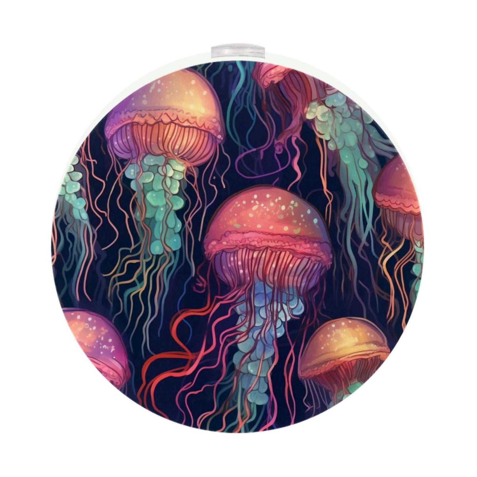 Jellyfish LED Wall Night Light - Two Pack, Induction Light Control, ABS ...