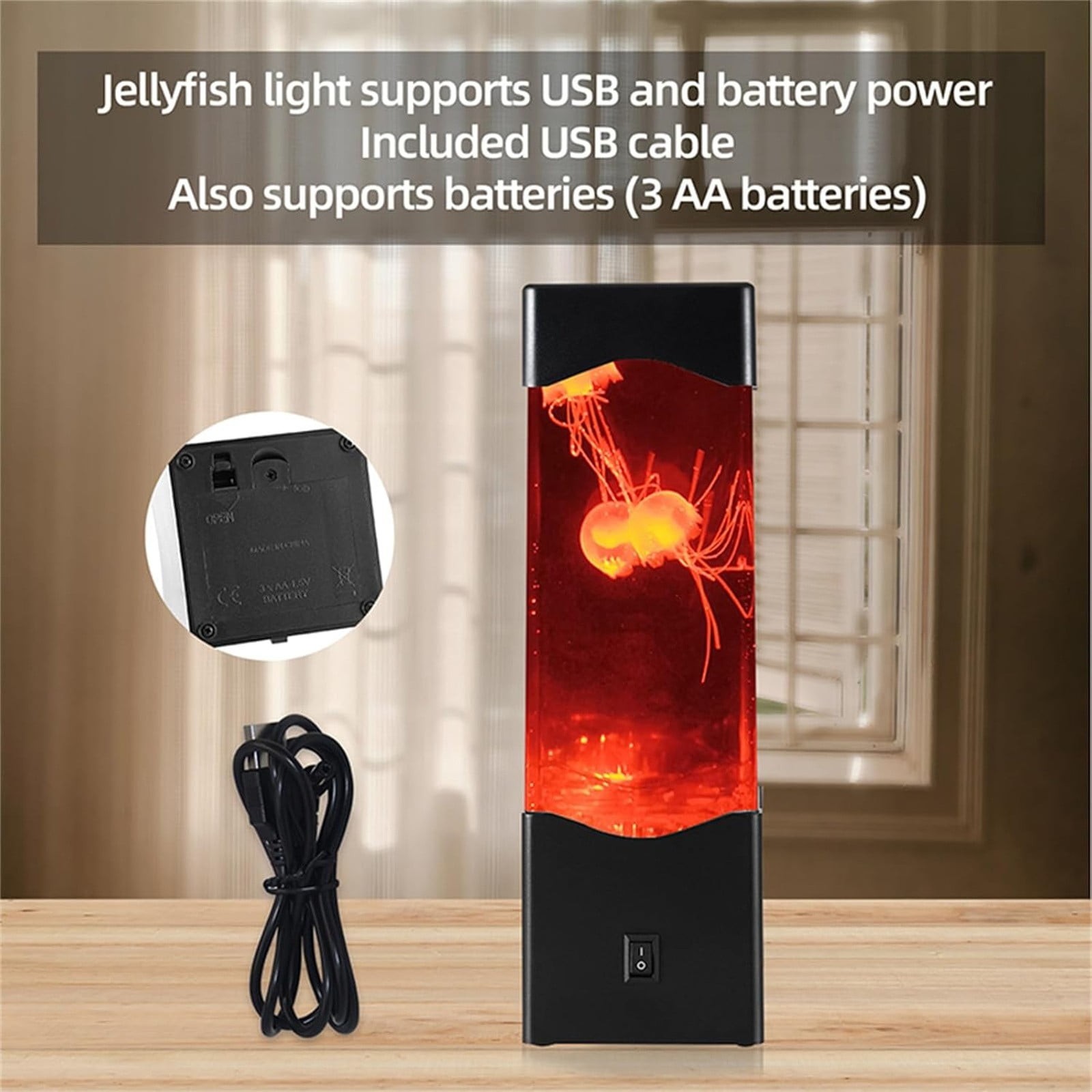 Jellyfish Lamp Floating Lava Lamp with Color Changing LED for Soothing ...