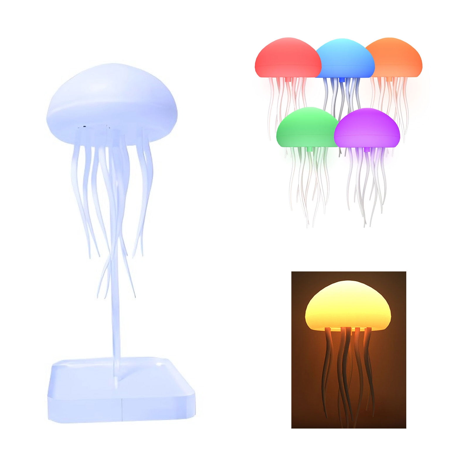 Jellyfish Lamp, LED Jellyfish Night Light with Dancing Legs(Base ...