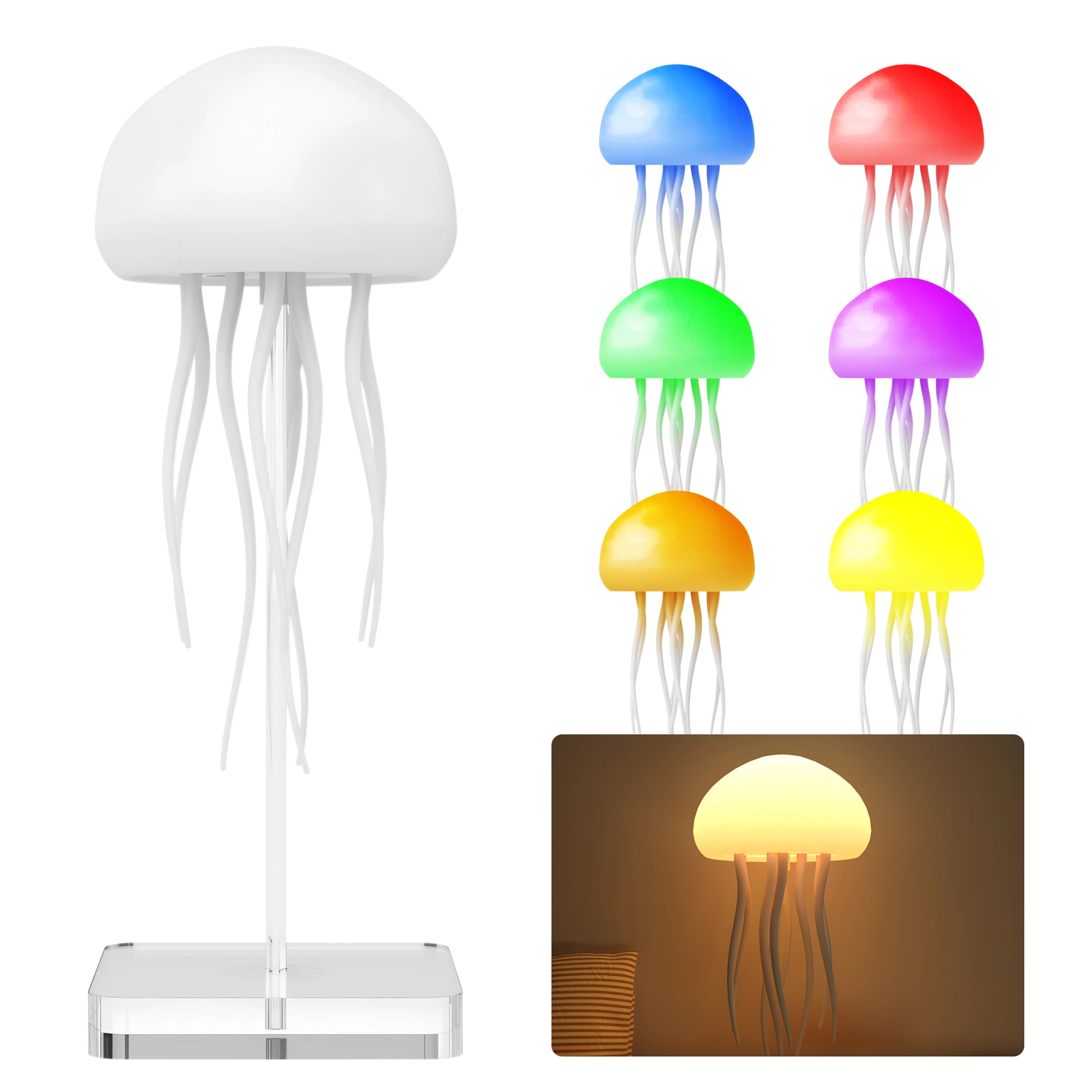 Jellyfish Lamp RGB Gradient Jellyfish Light with Moving Tentacles ...