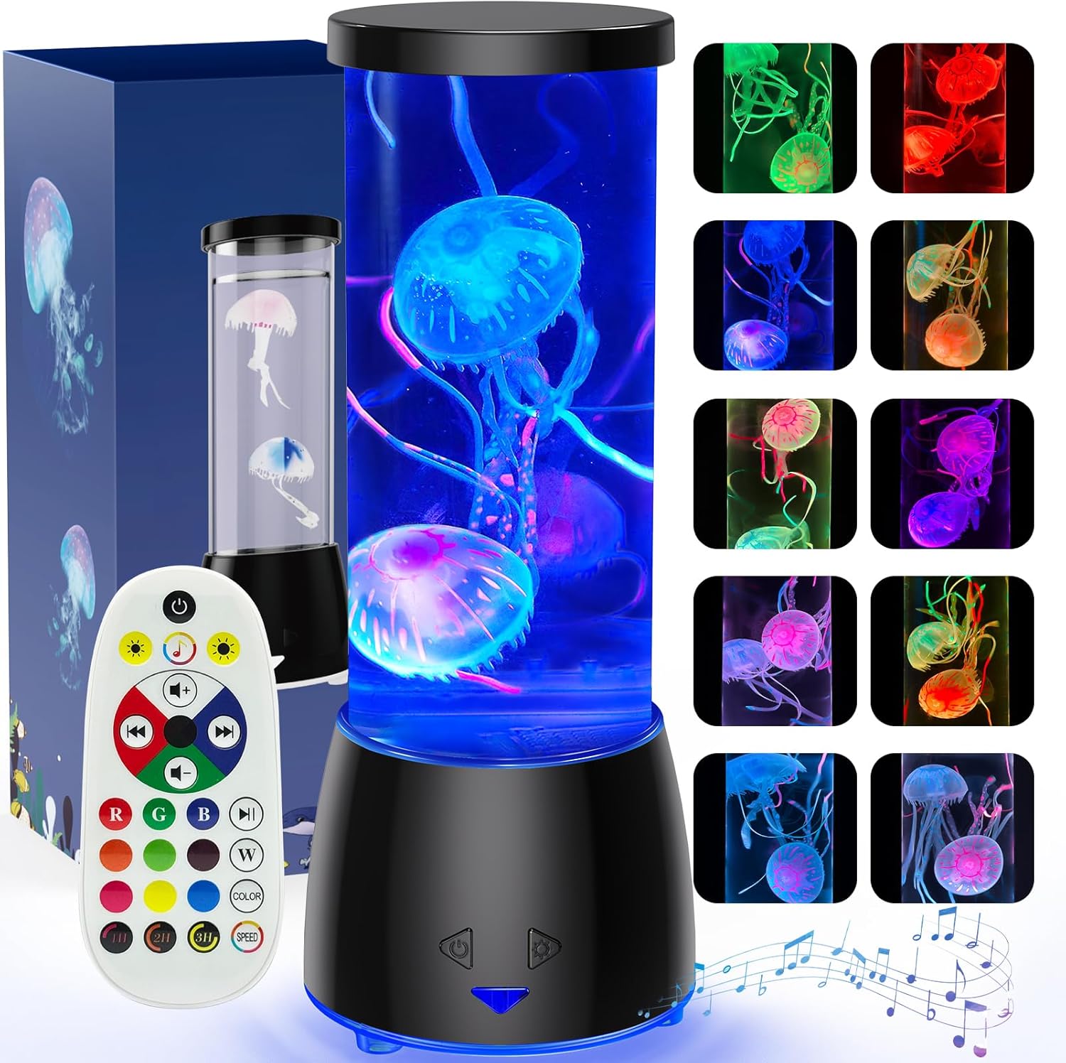 Jellyfish Lamp with Speaker, White Noise, 10 Colors Changing Floating ...