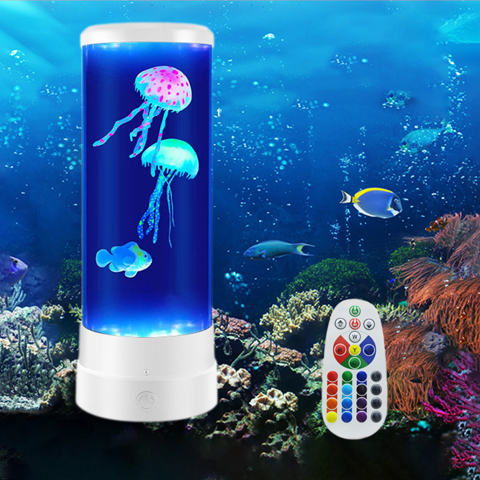 100Fens Jellyfish Lamp With 16 Color Changing Effect Night Lamp ...