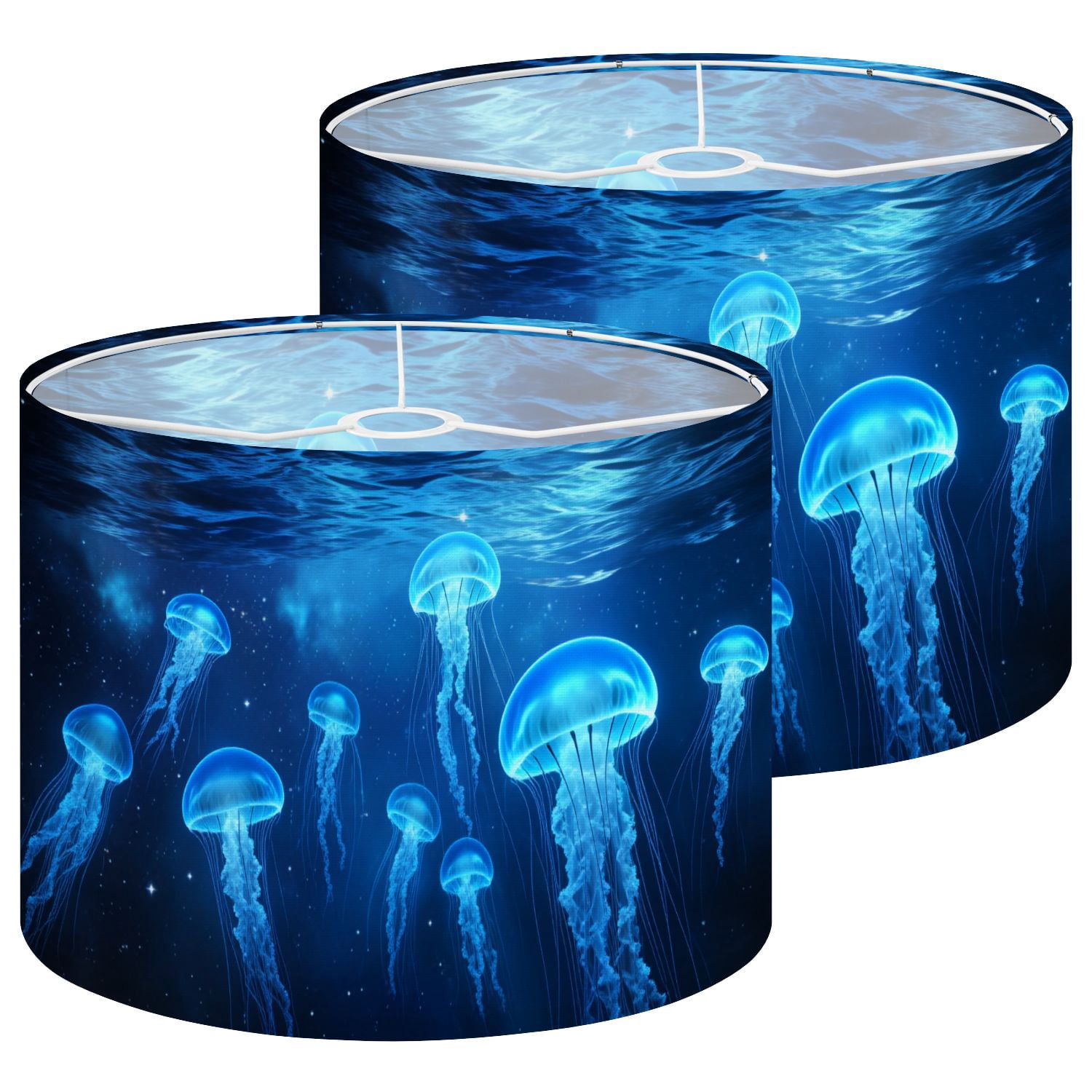 Jellyfish Lampshades 2 Pack Blue Jellyfishes Marine Life Ocean ...