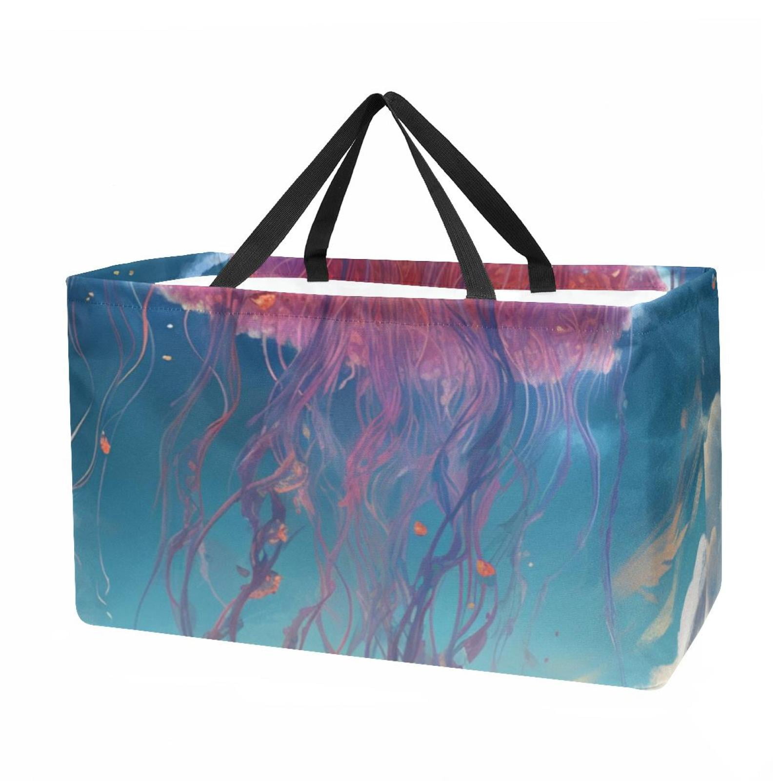 Jellyfish Large Capacity Oxford Cloth Picnic Basket Reusable Laundry ...