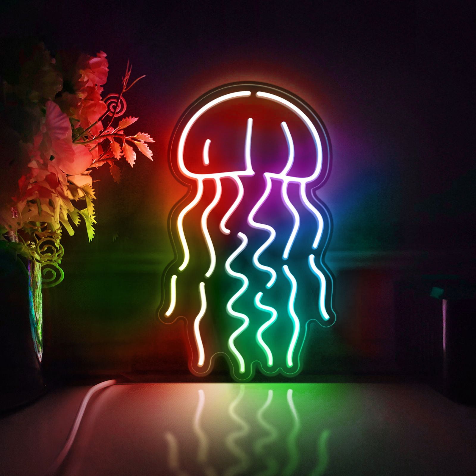 Jellyfish Led Light Box, Dimmable Neon-Like Light Signs USB Power for ...