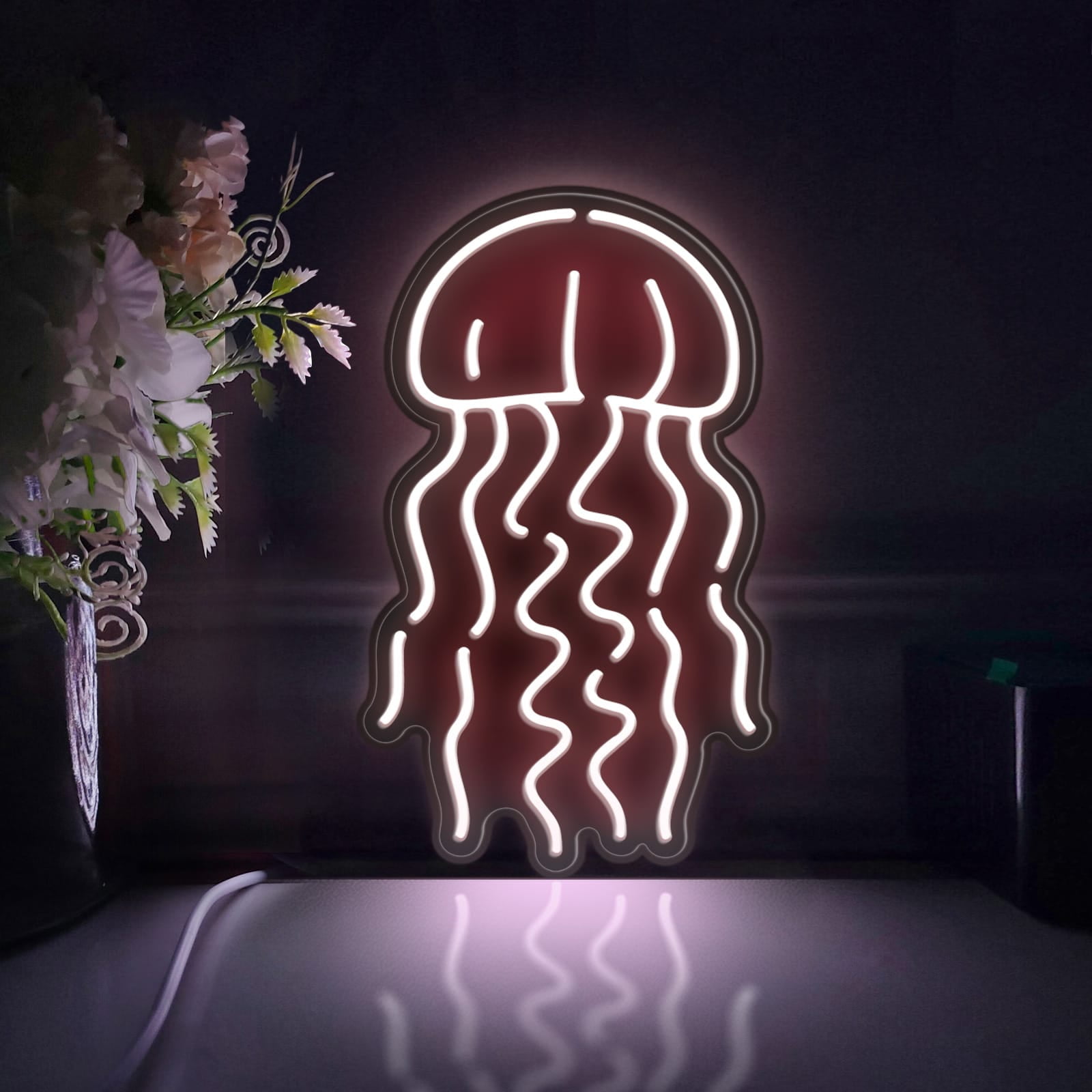 Jellyfish Led Light Box, Dimmable Neon-Like Light Signs USB Power for ...