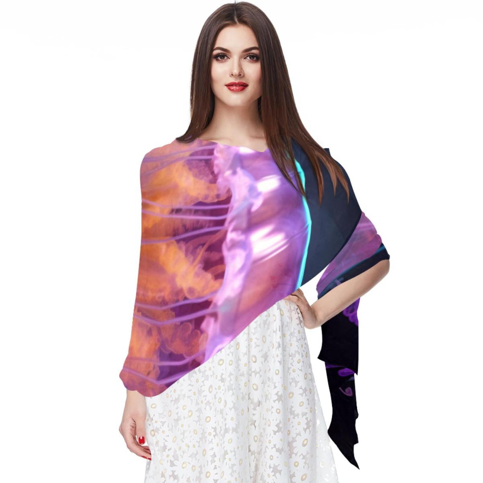 Jellyfish Light and Breathable Chiffon Yarn Silk scarf for Women ...
