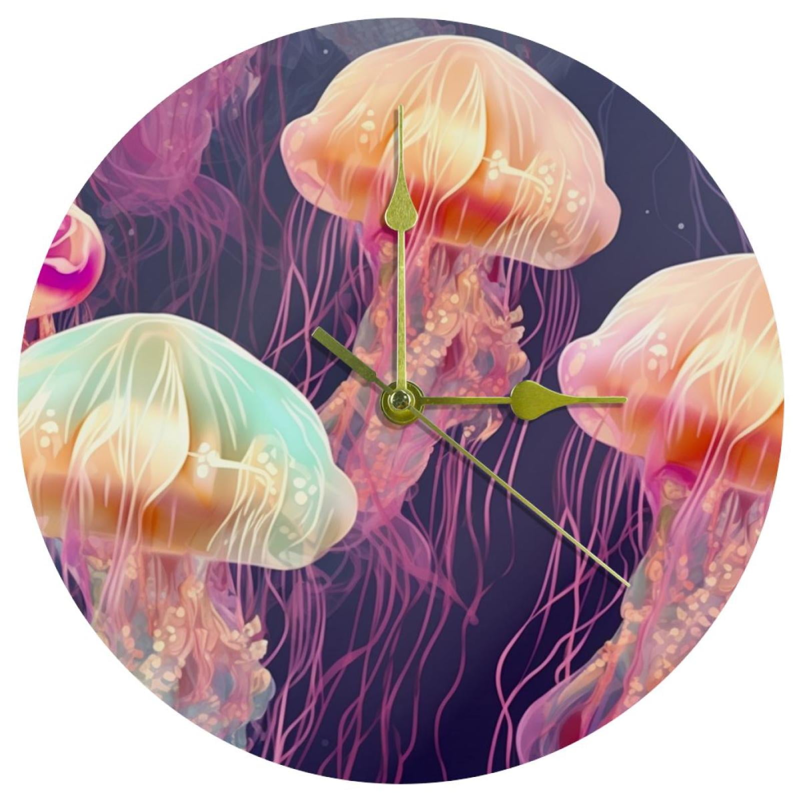 Jellyfish Modern Acrylic Circular Wall Clock - Sleek Timepiece for ...