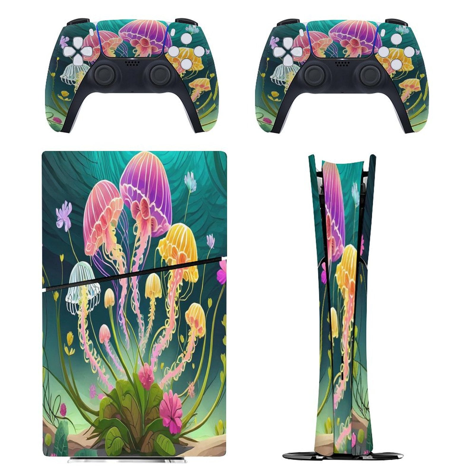 Jellyfish, Mushroom Heads, Colorful PS5/PS5 Slim Digital Disc Skin ...