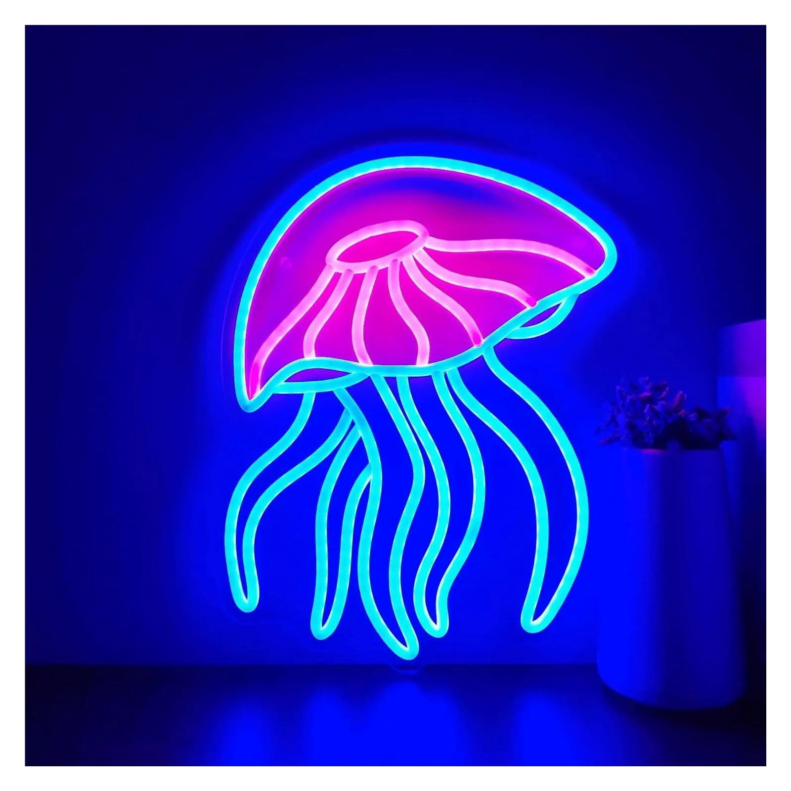 Jellyfish Neon Light Sign Dimmable Ocean Theme Neon Sign For Living ...