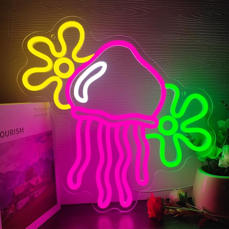 Jellyfish Neon Sign, Ocean Theme Art Neon Night Light, Personalized ...