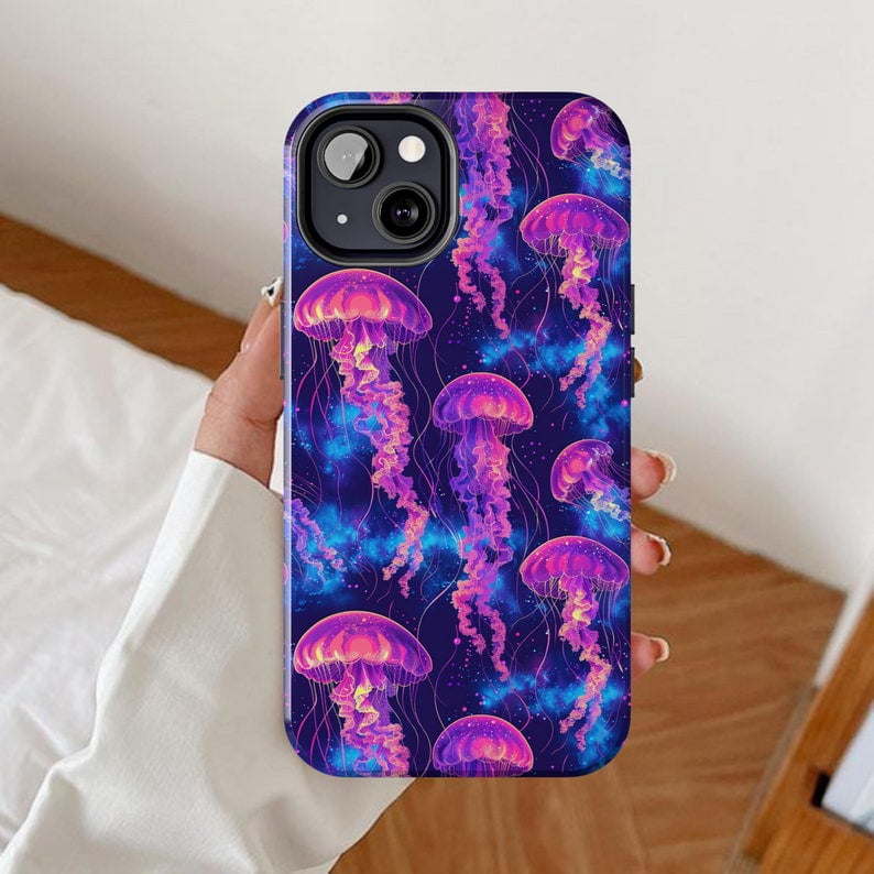 Jellyfish Ocean Aquatic Marine Life Phone Case for iPhone 11-17 Pro Max ...