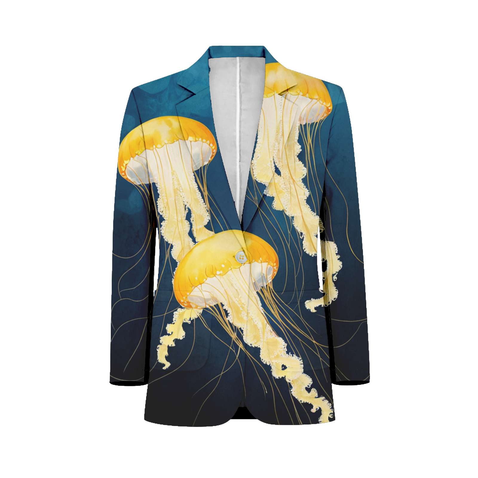 Jellyfish Ocean Art Print Customized Men's Suits full man Shawl Collar ...