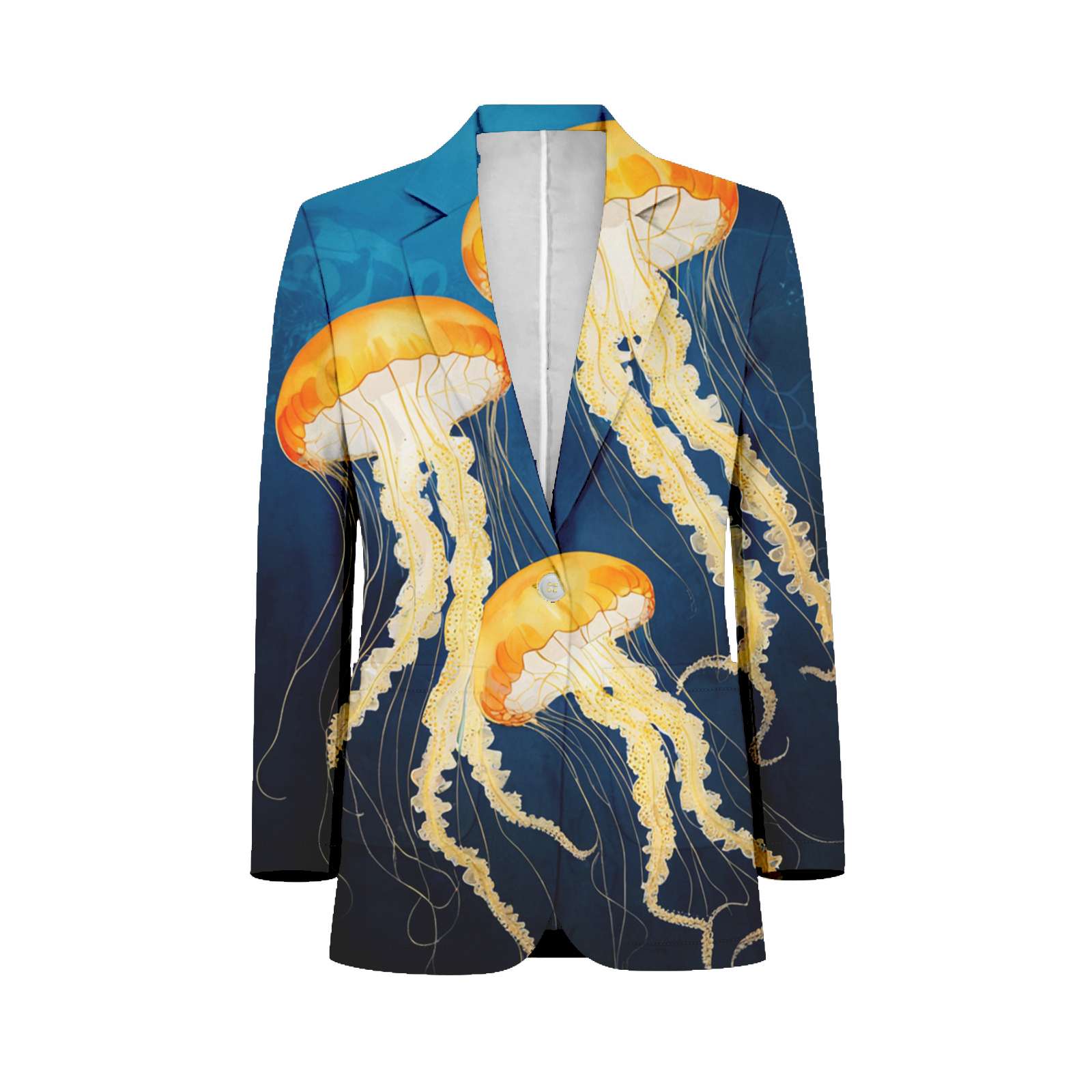 Jellyfish Ocean Art Print Mens Suits Shawl Collar Slim Fit Suit Mens ...
