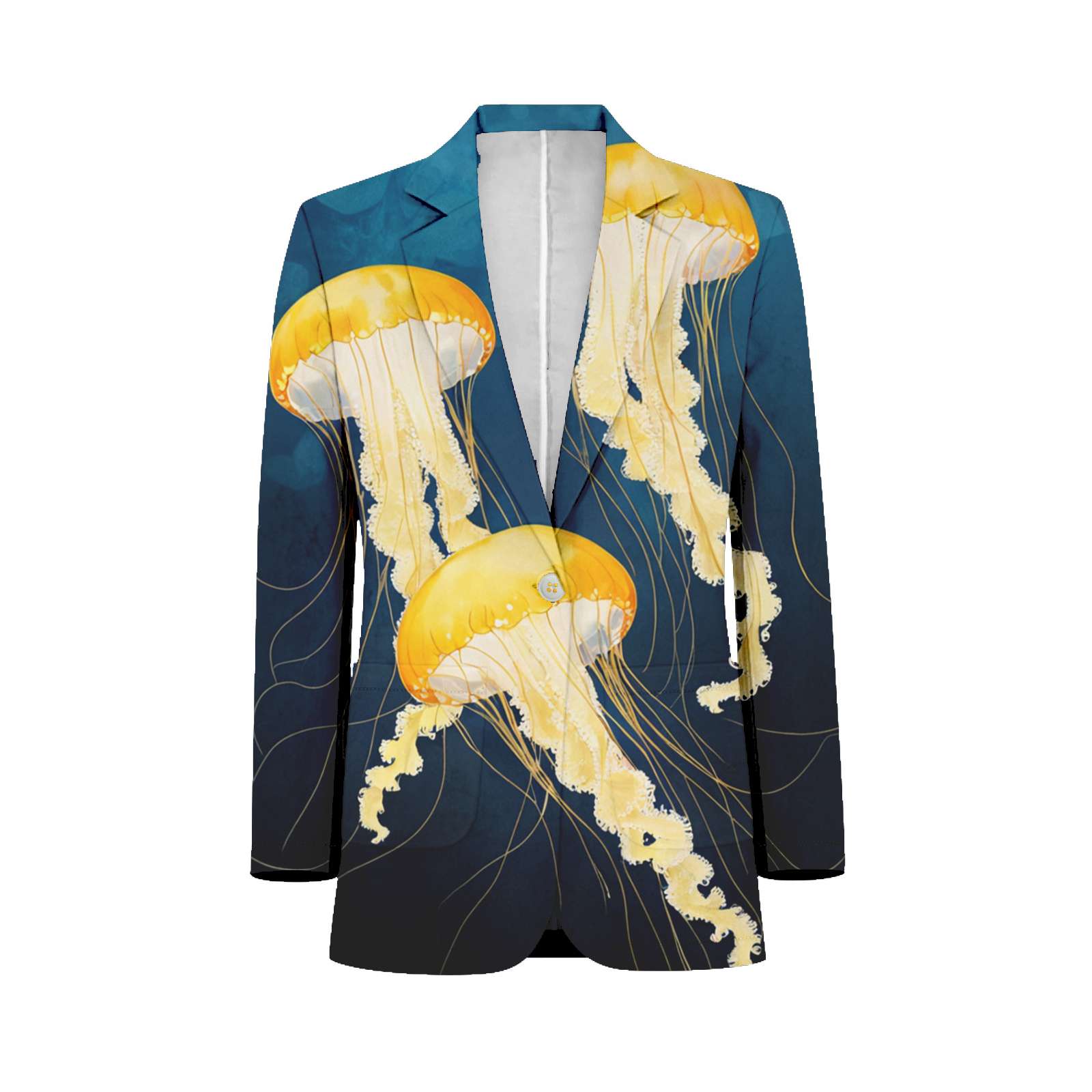 Jellyfish Ocean Art Print Mens Suits Shawl Collar Slim Fit Suit Mens ...