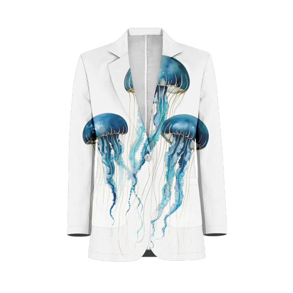 Jellyfish Ocean Life Art Customized Men's Suits full man Shawl Collar ...