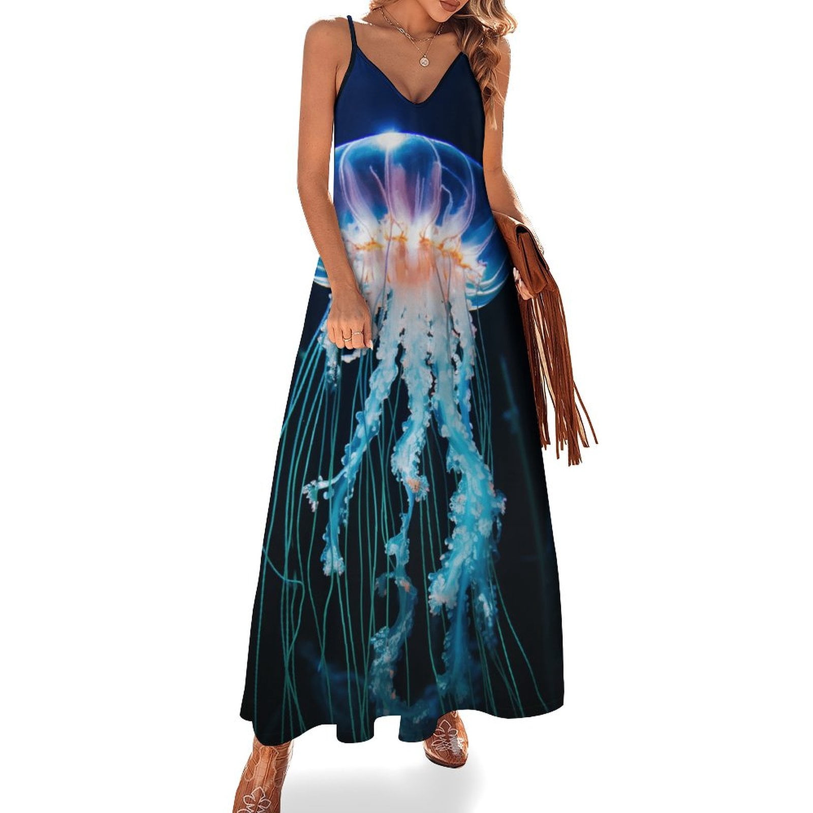 Jellyfish Ocean Style Fine Art Sleeveless Dress Summer Dress Woman 2025 ...