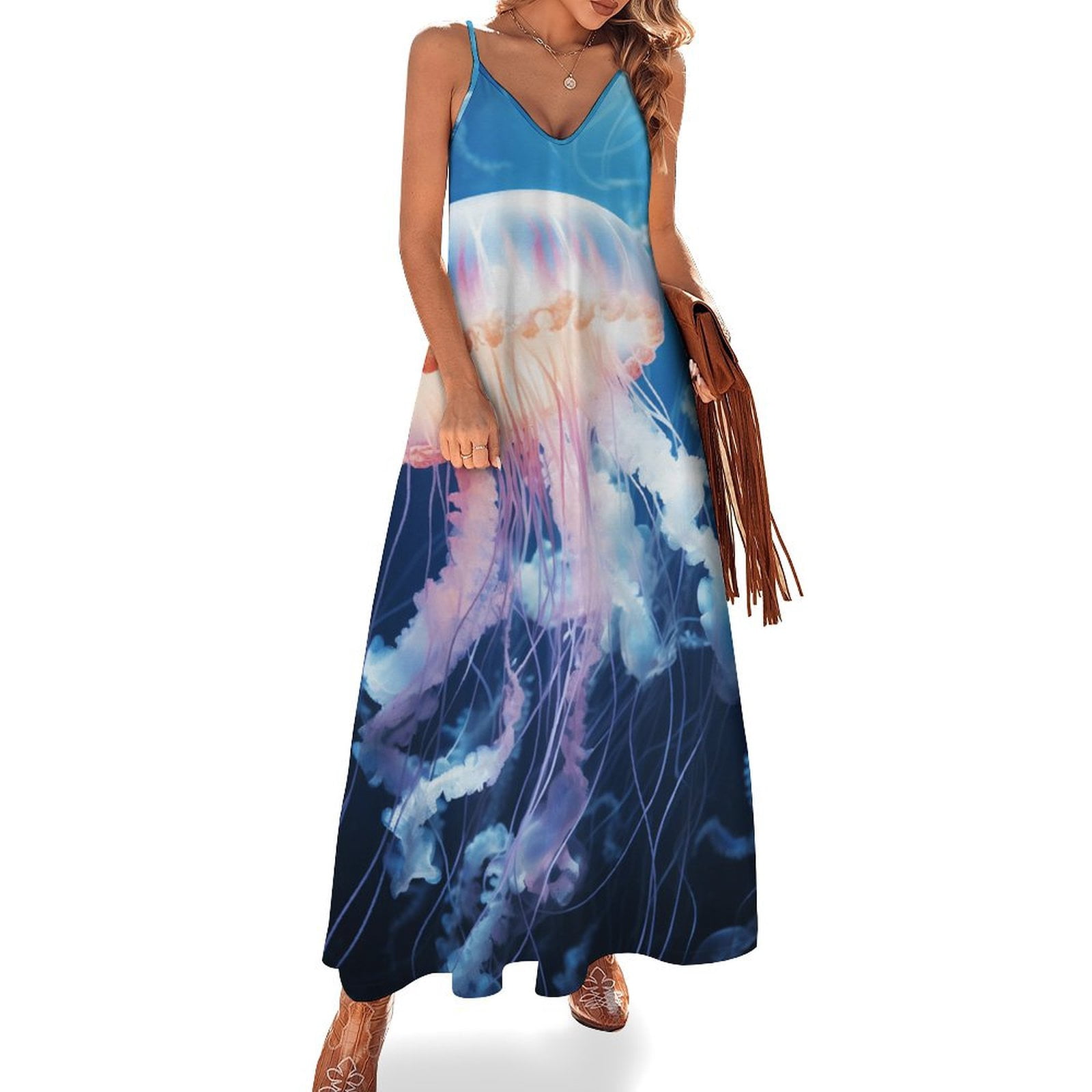 Jellyfish Ocean Style Sleeveless Dress Women's Luxury Party Dress ...