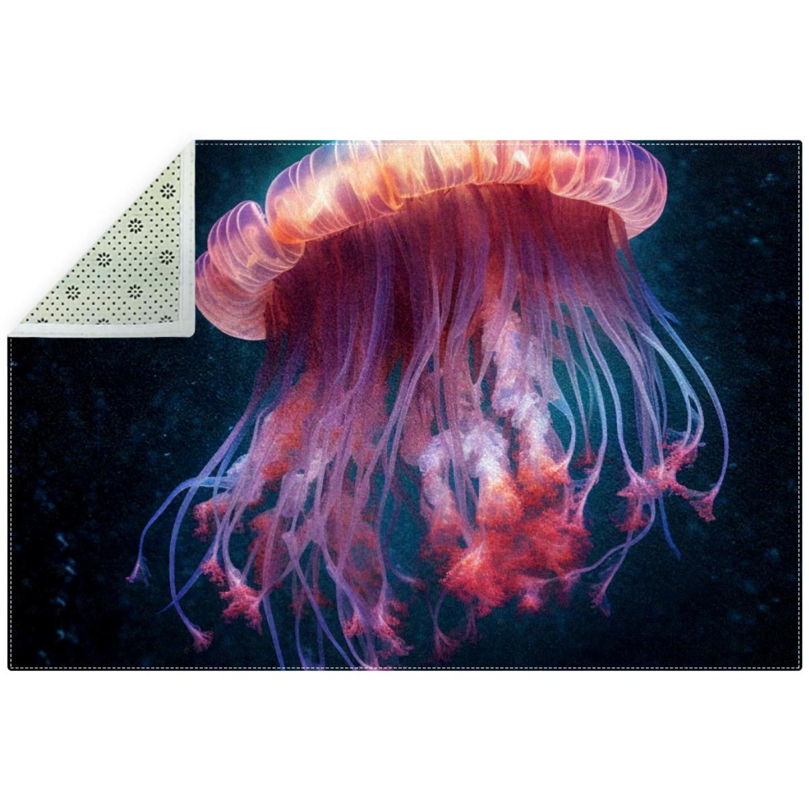 Jellyfish Office Mat with Right-Angle Design - Polyester Floor Mat for ...
