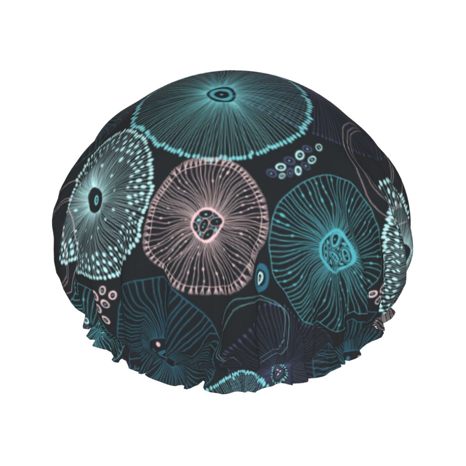 Jellyfish Pattern No.9028 Shower Cap, Reusable Bath Hair Hat for all ...