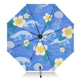 Jellyfish Plumeria Wave Pattern Umbrella Folding Sun Umbrella Travel ...