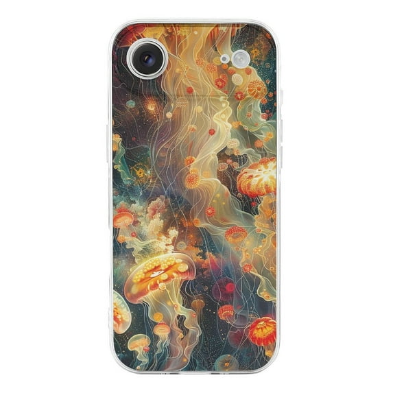 Jellyfish Psychedelic Pattern Art Phone Case Compatible with iPhone 17 ...