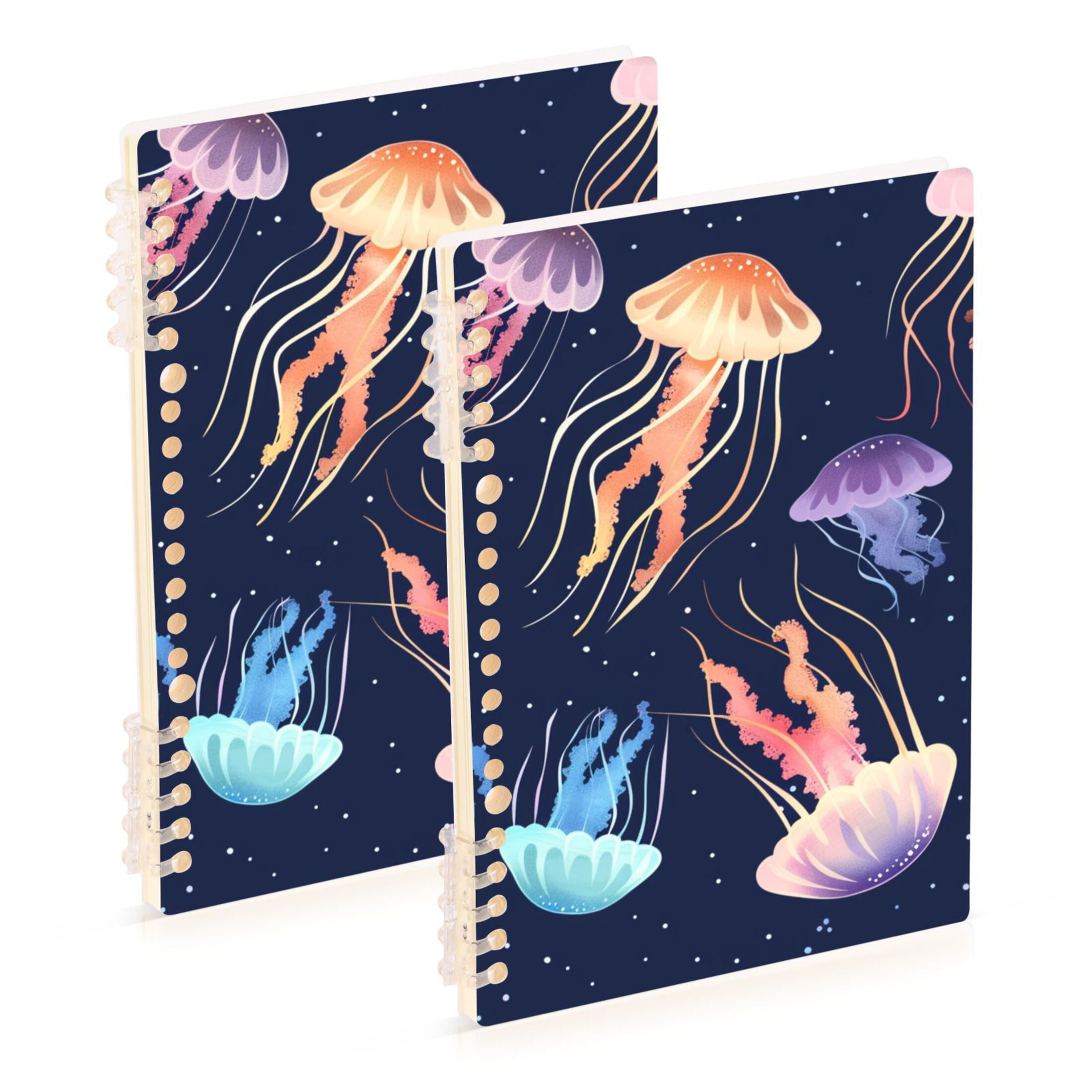 Jellyfish Ring Binder Notebook Journey Note Diary College Ruled Spiral ...