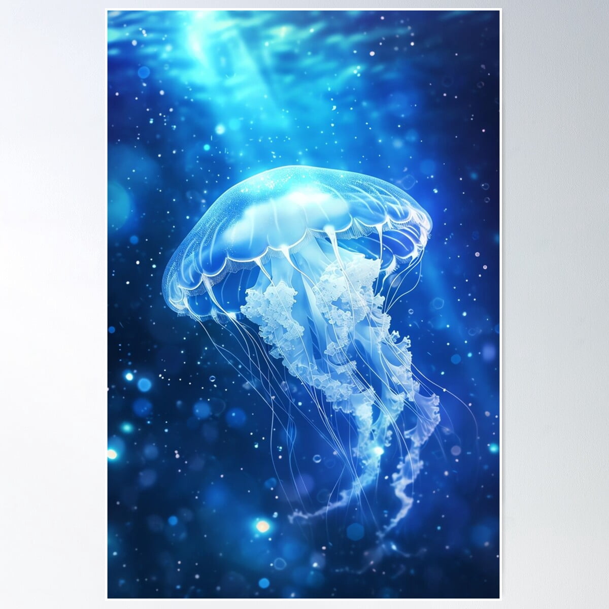 Jellyfish Serenity Poster Wall Art, Modern Wall Decor For Living Room ...