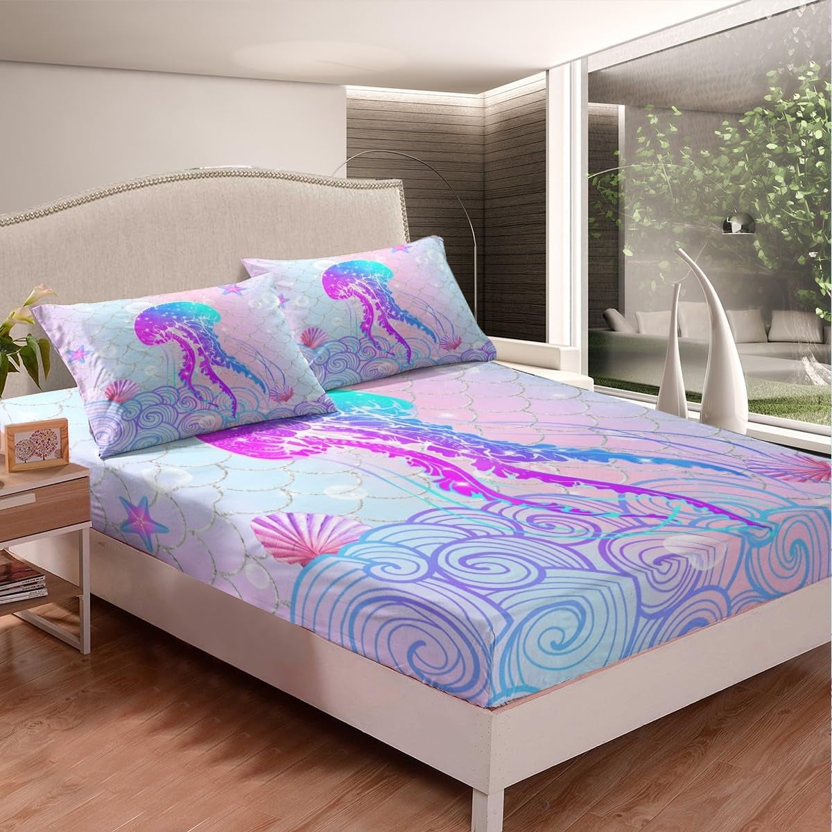 Jellyfish Sheet Set Full Size Ocean Marine Themed Sheets With Deep ...