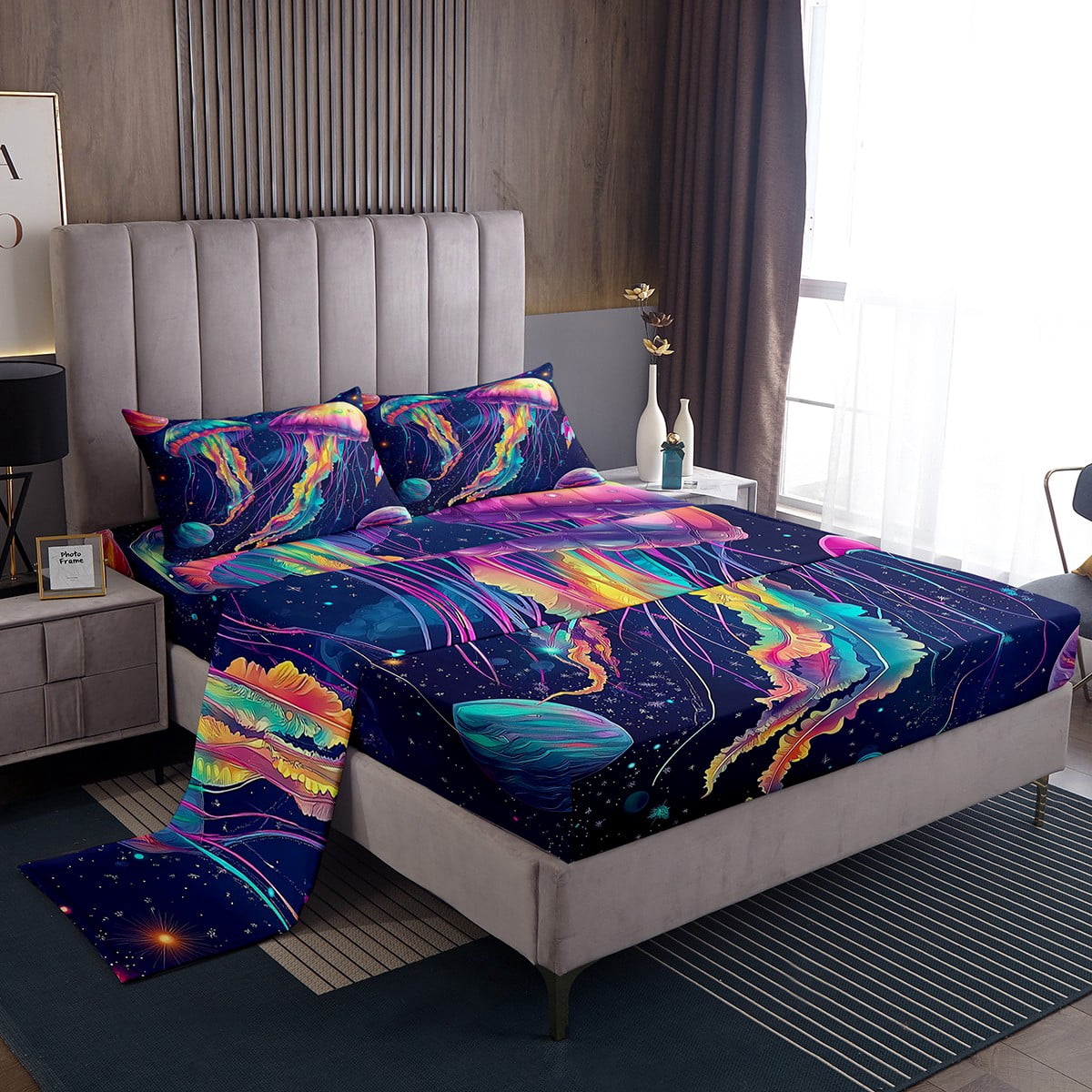 Jellyfish Sheets Twin Size Cute Cartoon Jellyfish Bed Sheets Blue ...