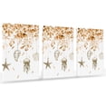 Jellyfish Starfish Shells Canvas Wall Art 3 Panels, Orange Leaf Summer ...