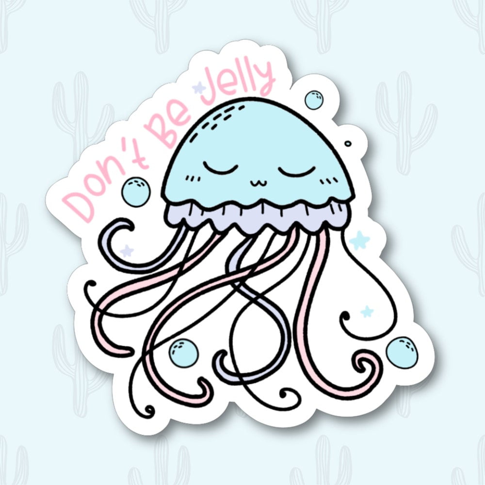 Jellyfish Sticker, Ocean Stickers, Sea Life Sticker, Cute Sticker ...