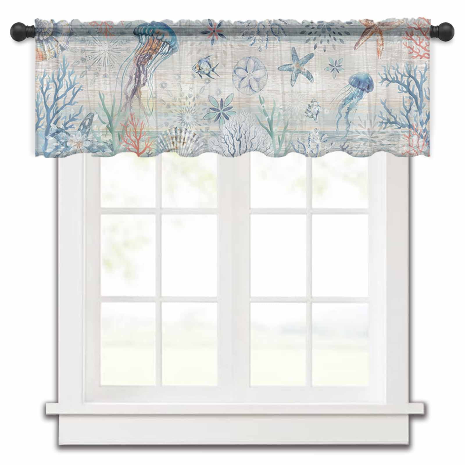 Jellyfish Valance Curtains for Kitchen/Living Room/Bathroom/Bedroom ...