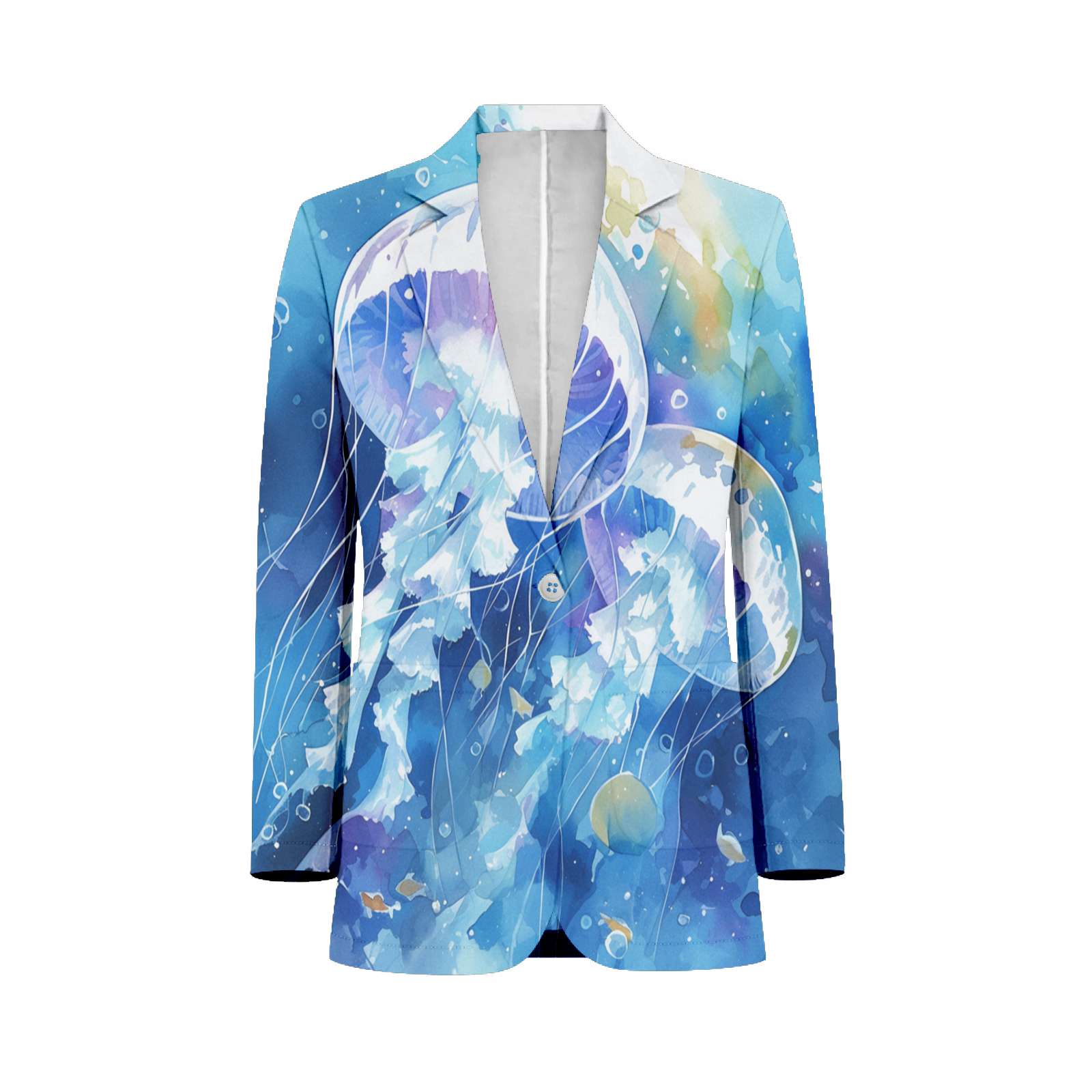 Jellyfish Watercolor Men's Suit Blazer Casual Party Wear Slim Fit Suit ...