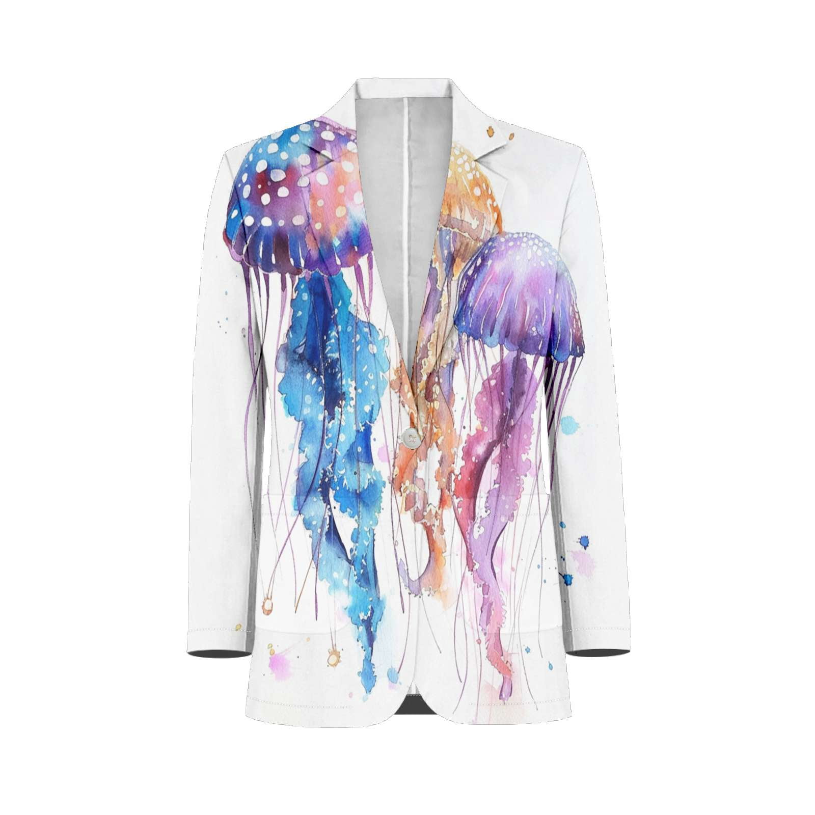 Jellyfish Watercolor Mens Suits Shawl Collar Slim Fit Suit Mens Groom ...