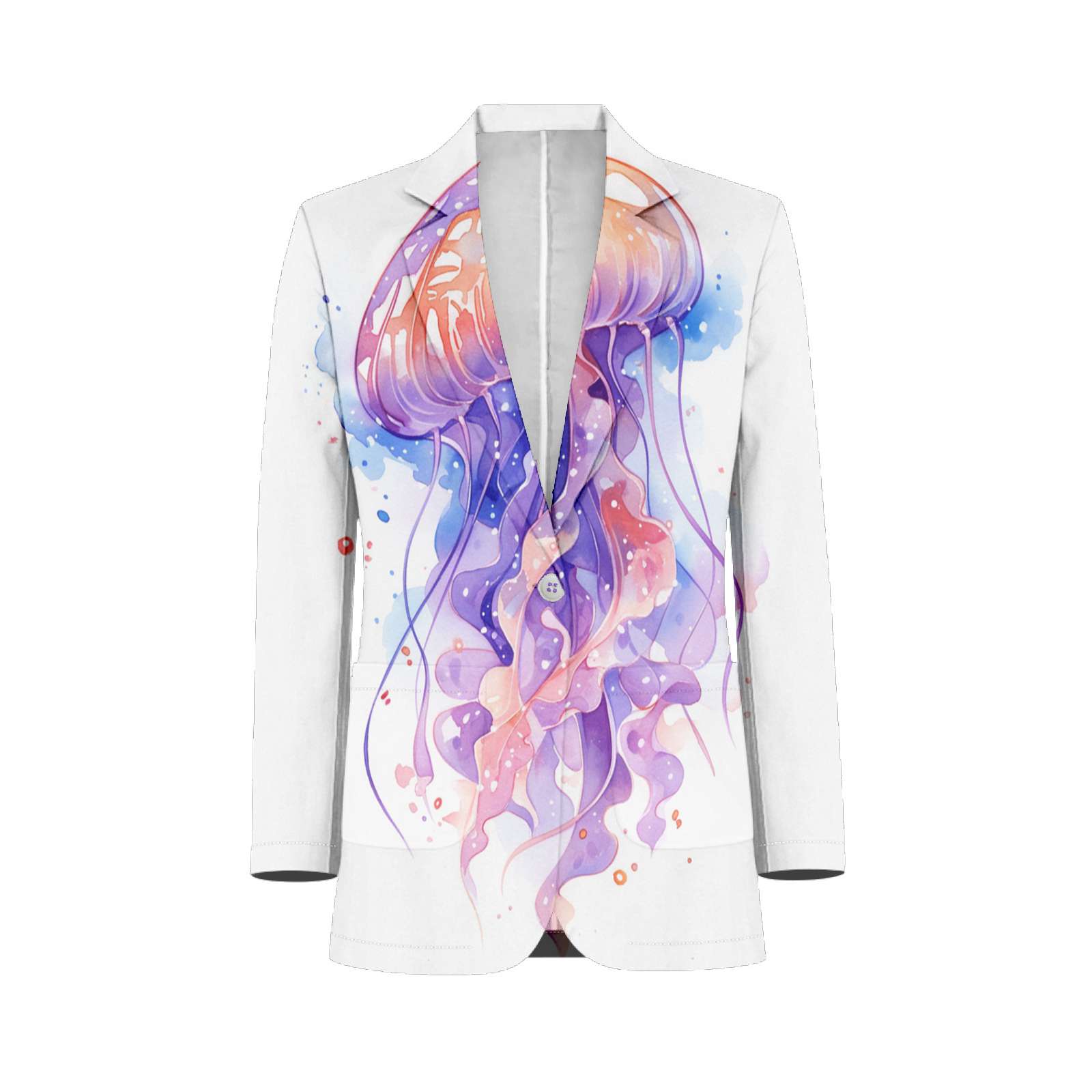 Jellyfish Watercolor Mens Suits Shawl Collar Slim Fit Suit Mens Groom ...