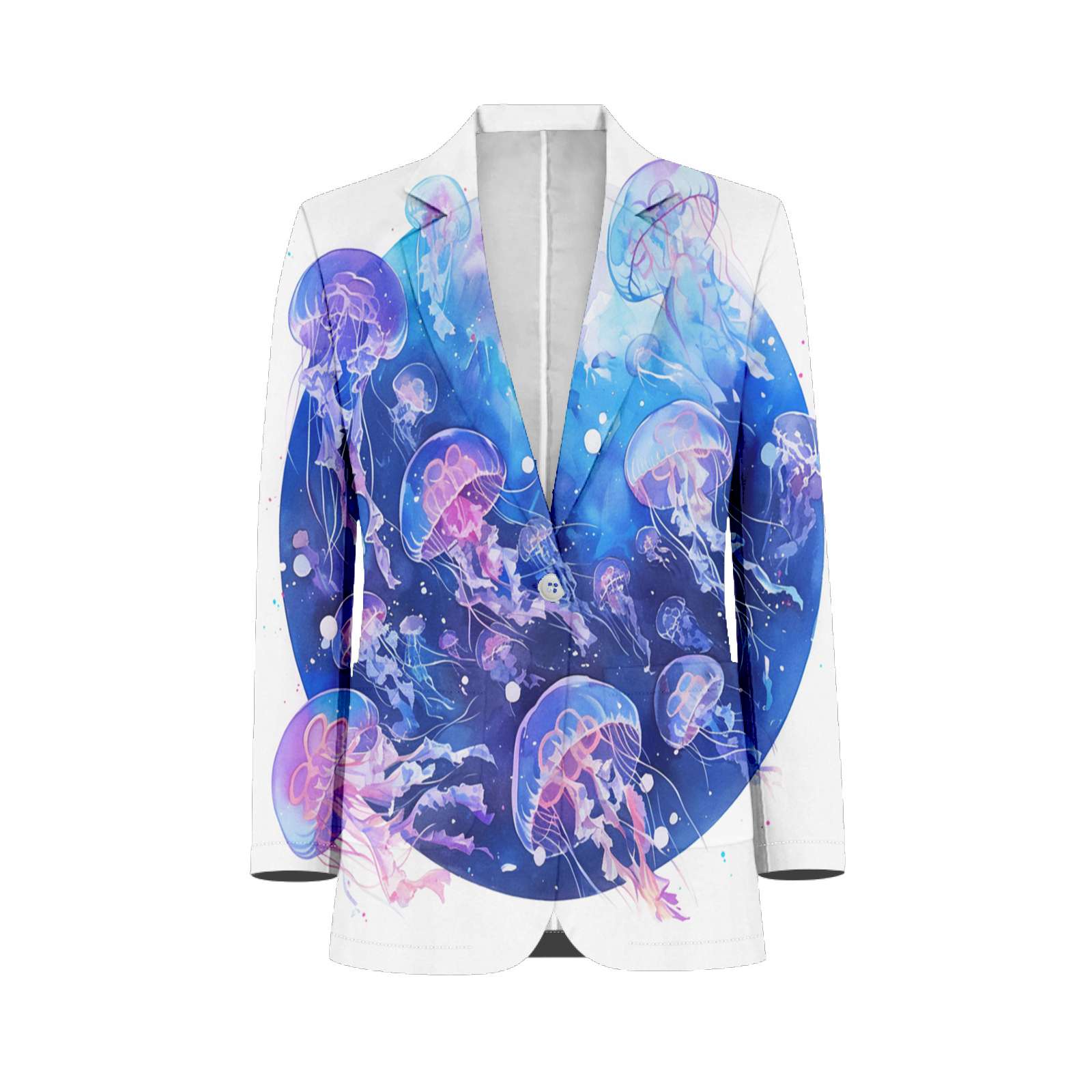 Jellyfish Watercolor Mens Suits Shawl Collar Slim Fit Suit Mens Groom ...
