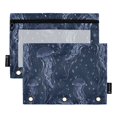 Jellyfish in Sea 2 Pack Pencil Pouch for 3 Ring Binder Smooth Zipper ...